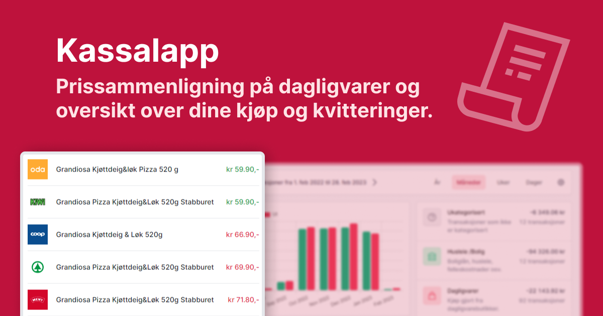 Finn best pris på dagligvarer - Kassalapp®