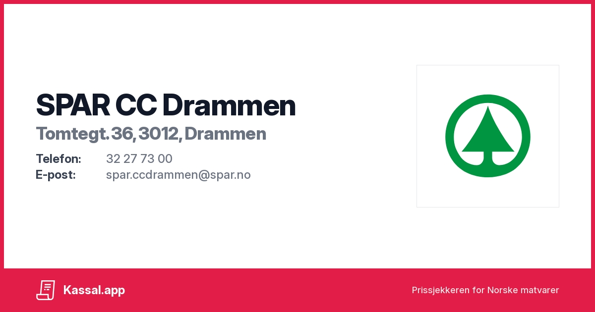 SPAR CC Drammen i Tomtegt. 36, 3012, Drammen - Kassalapp®