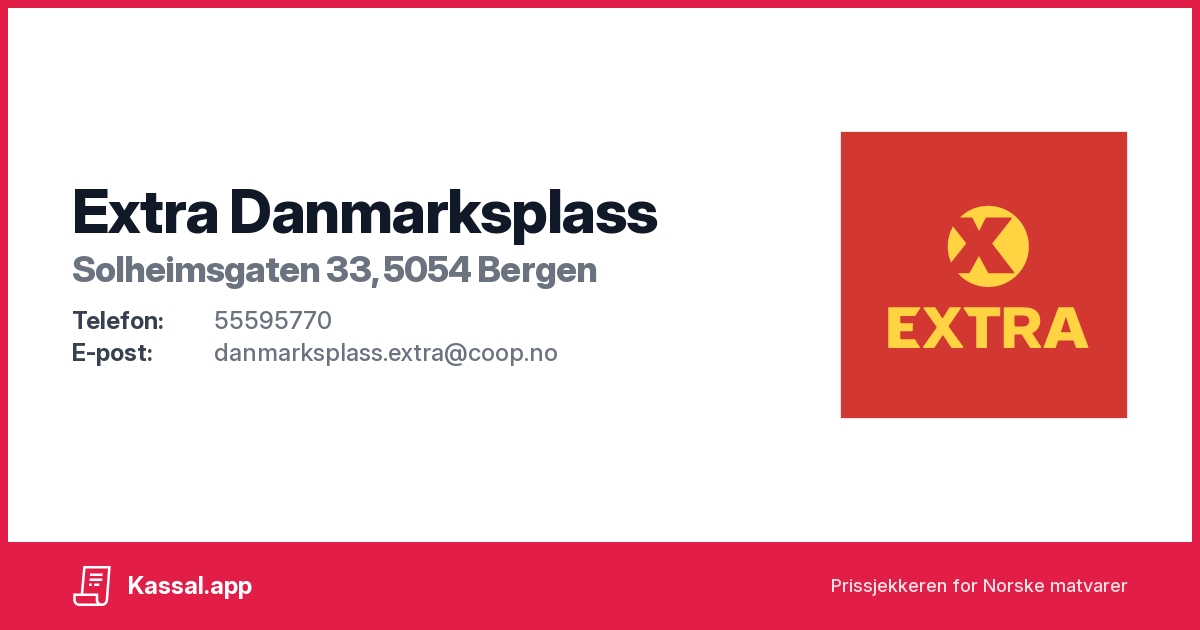 Extra Danmarksplass i Solheimsgaten 33, 5054 Bergen - Kassalapp®