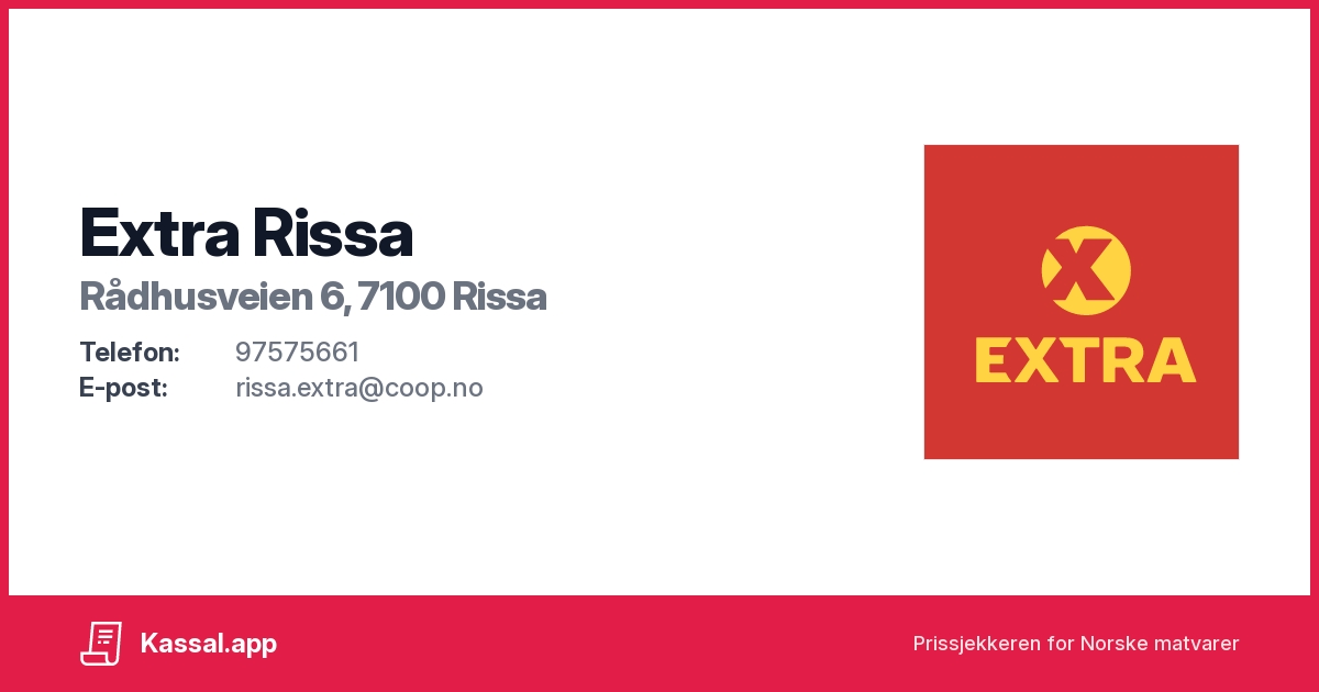 Extra Rissa i Rådhusveien 6, 7100 Rissa - Kassalapp®