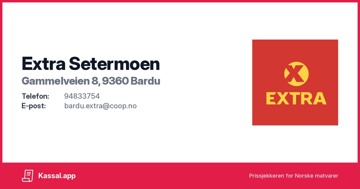 Extra Setermoen i Gammelveien 8, 9360 Bardu - Kassalapp®