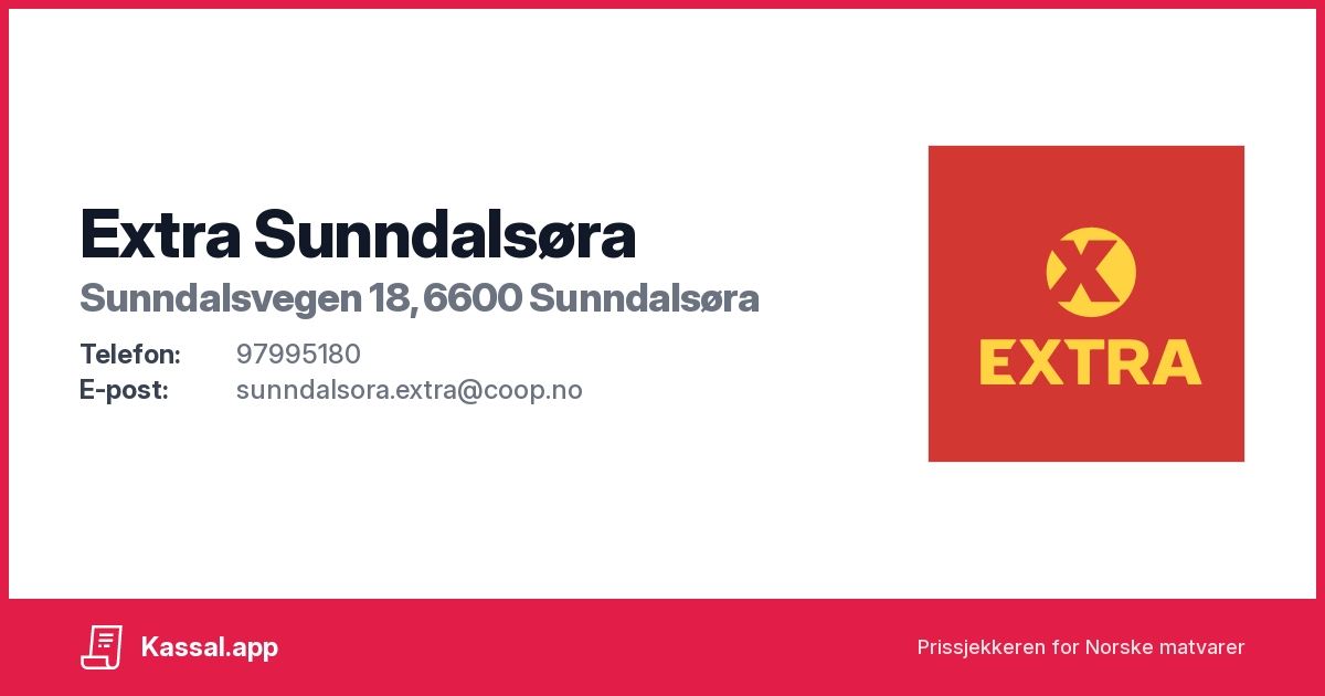 Extra Sunndalsøra i Sunndalsvegen 18, 6600 Sunndalsøra - Kassalapp®