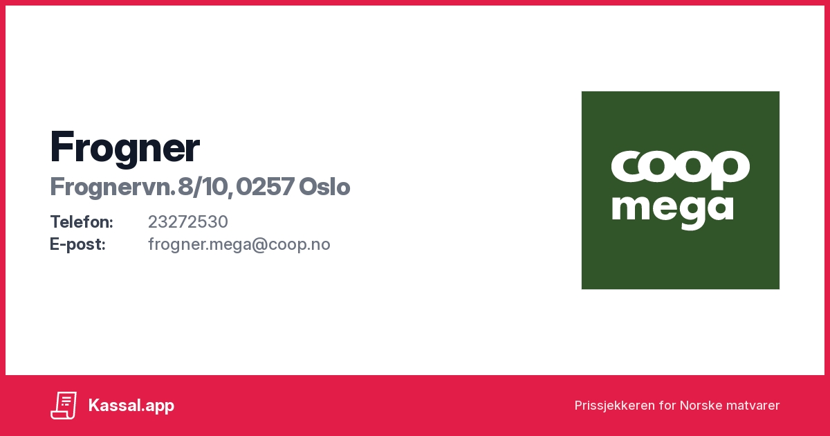 Frogner i Frognervn. 8/10, 0257 Oslo - Kassalapp®