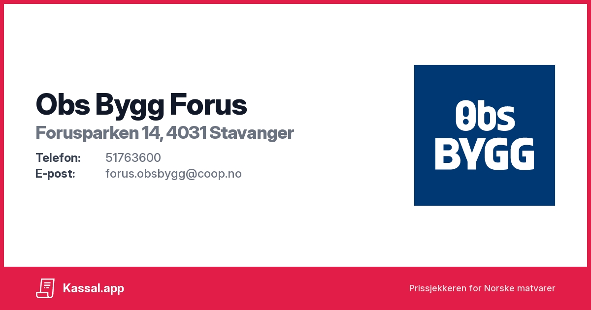 Obs Bygg Forus i Forusparken 14, 4031 Stavanger - Kassalapp®