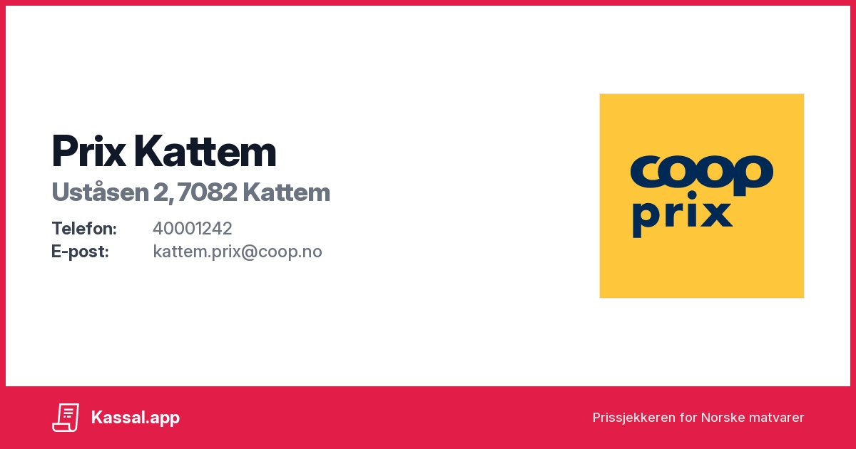 Prix Kattem i Uståsen 2, 7082 Kattem - Kassalapp®