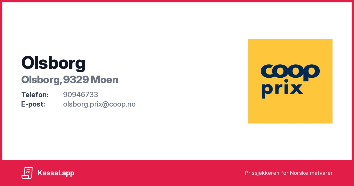 Olsborg i Olsborg, 9329 Moen - Kassalapp®