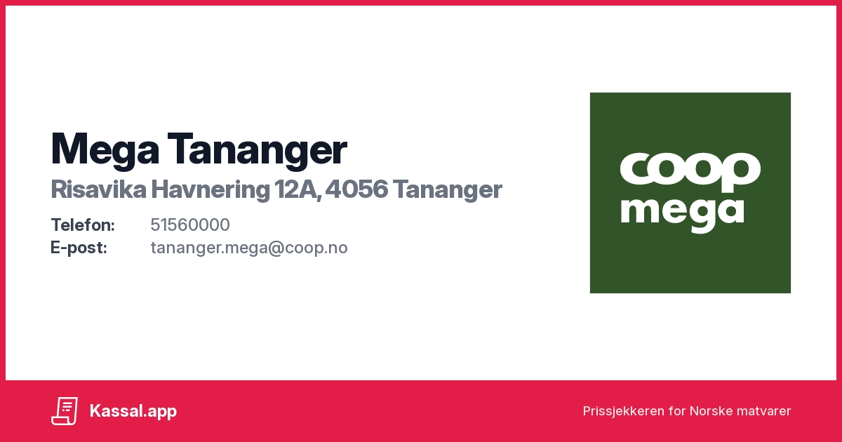 Mega Tananger i Risavika Havnering 12A, 4056 Tananger - Kassalapp®