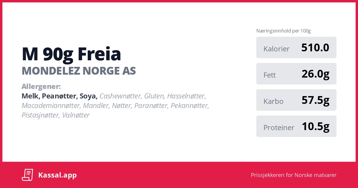 M 90g Freia - Kassalapp®