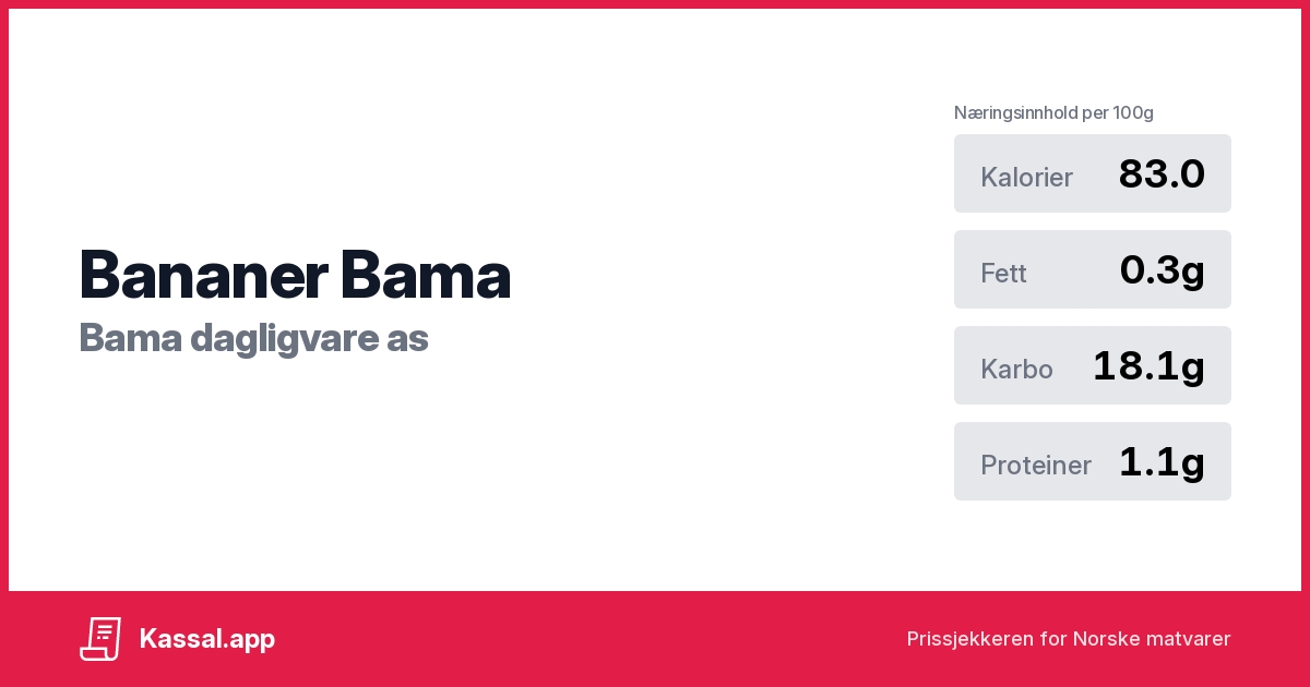 Bananer Bama - Kassalapp®