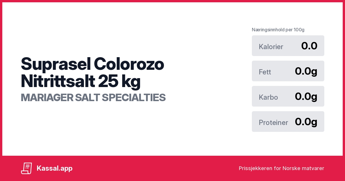Suprasel Colorozo Nitrittsalt 25 kg - Kassalapp®