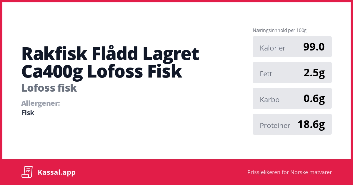 Rakfisk Flådd Lagret Ca400g Lofoss Fisk - Kassalapp®