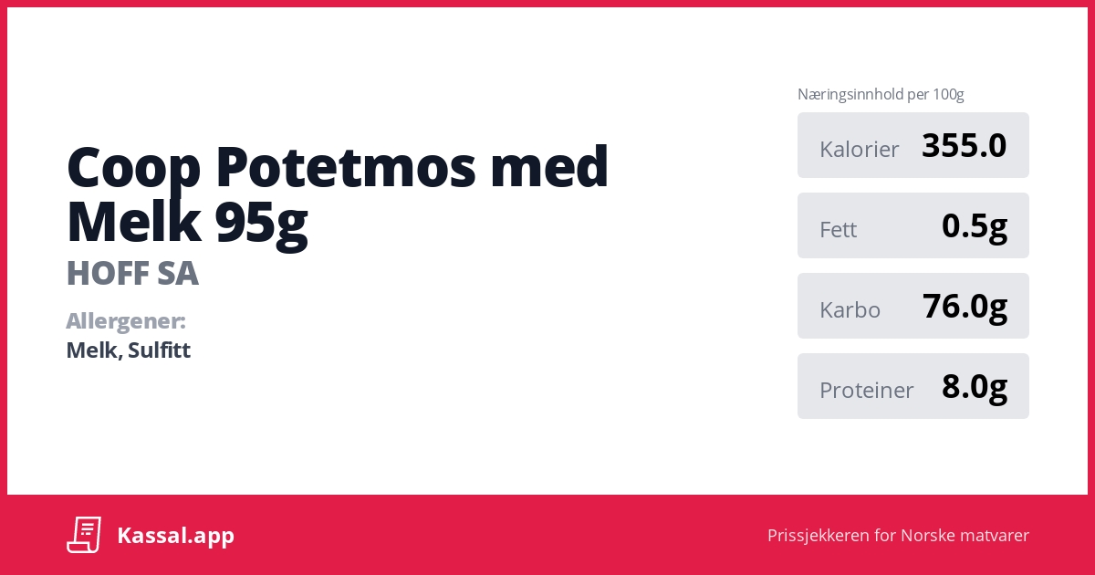 Coop Potetmos med Melk 95g - Kassalapp®