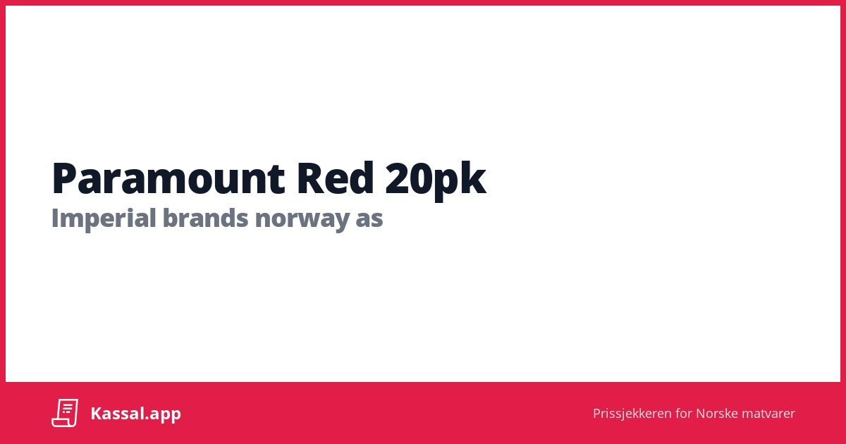 Paramount Red 20pk - Kassalapp®