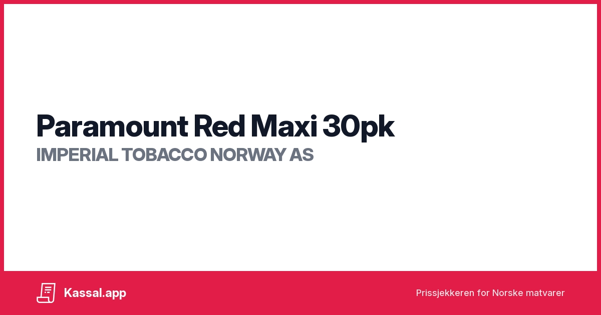 Paramount Red Maxi 30pk - Kassalapp®