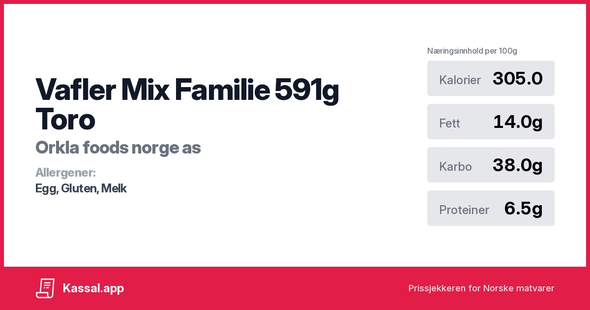 Vafler Mix Familie 591g Toro - Kassalapp®