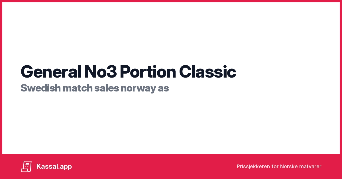 General No3 Portion Classic - Kassalapp®