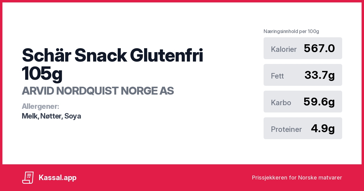Schär Snack Glutenfri 105g - Kassalapp®