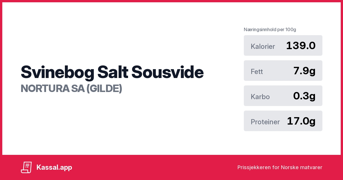 Svinebog Salt Sousvide - Kassalapp®