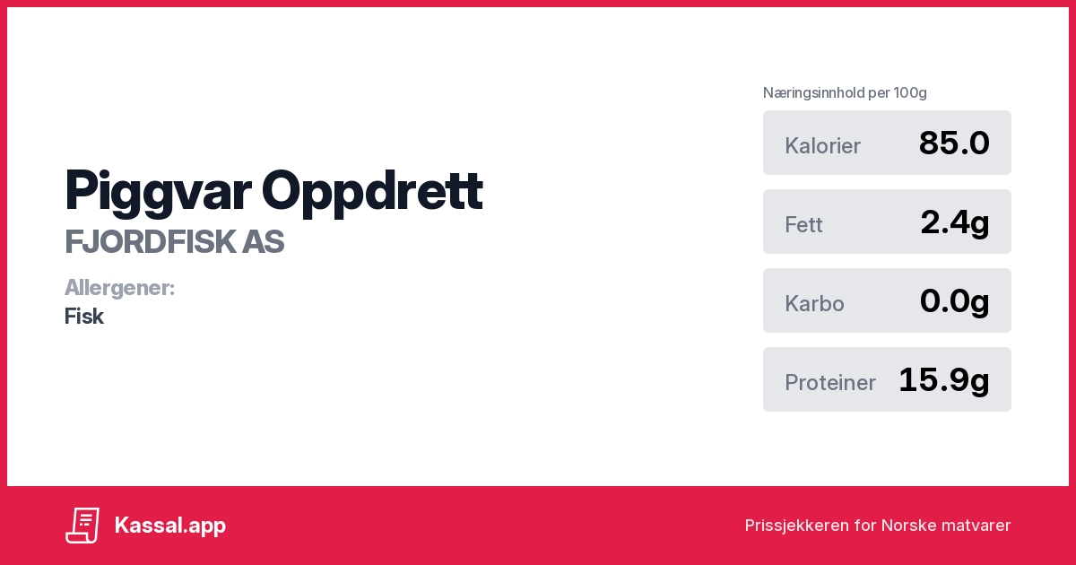 Piggvar Oppdrett - Kassalapp®