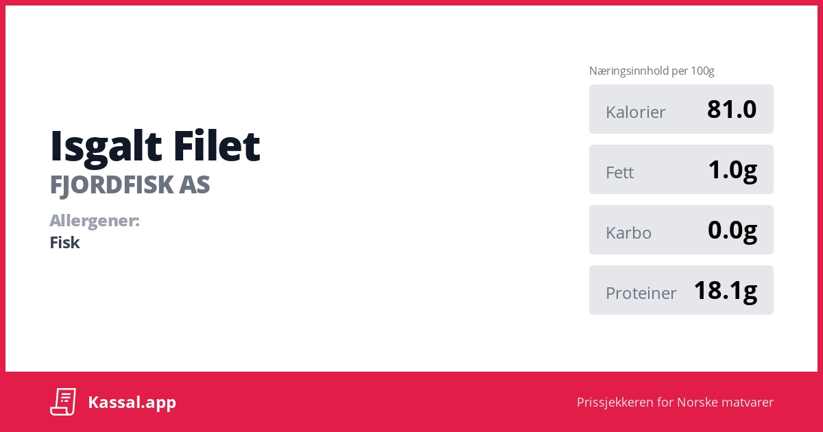 Isgalt Filet - Kassalapp®