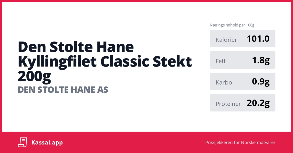 Den Stolte Hane Kyllingfilet Classic Stekt 200g - Kassalapp®