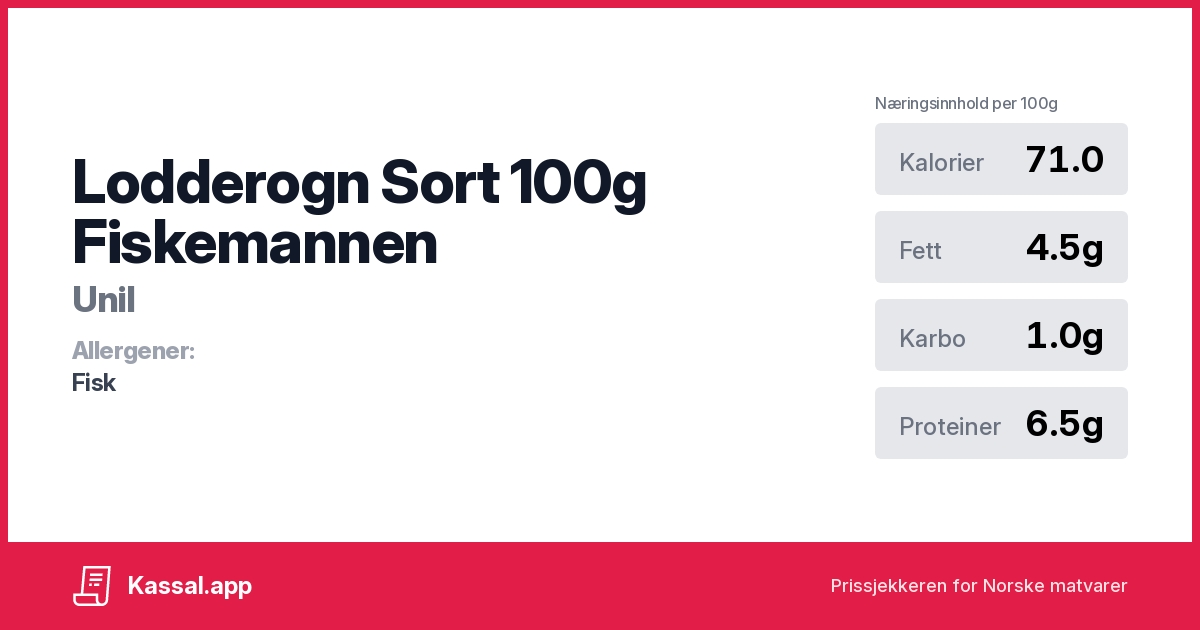 Lodderogn Sort 100g Fiskemannen - Kassalapp®