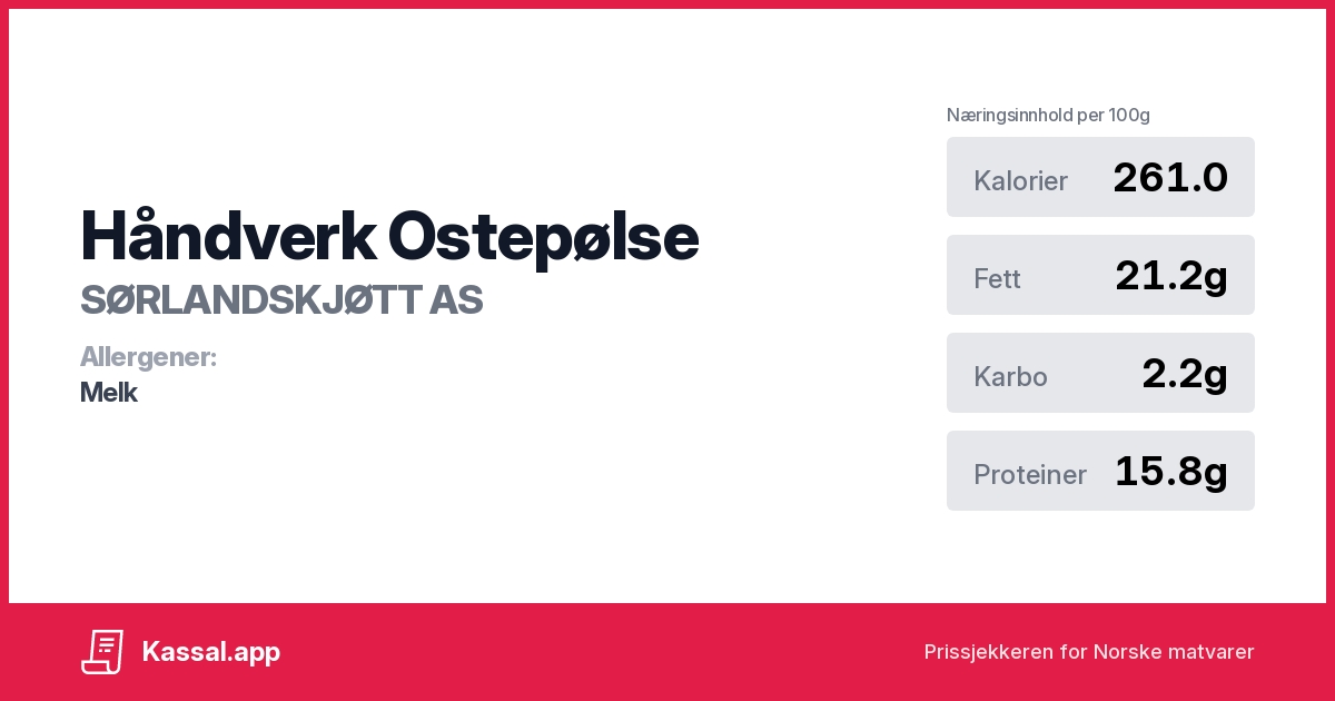 Håndverk Ostepølse - Kassalapp®