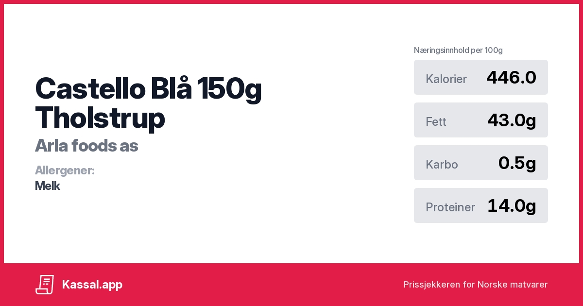 Castello Blå 150g Tholstrup - Kassalapp®