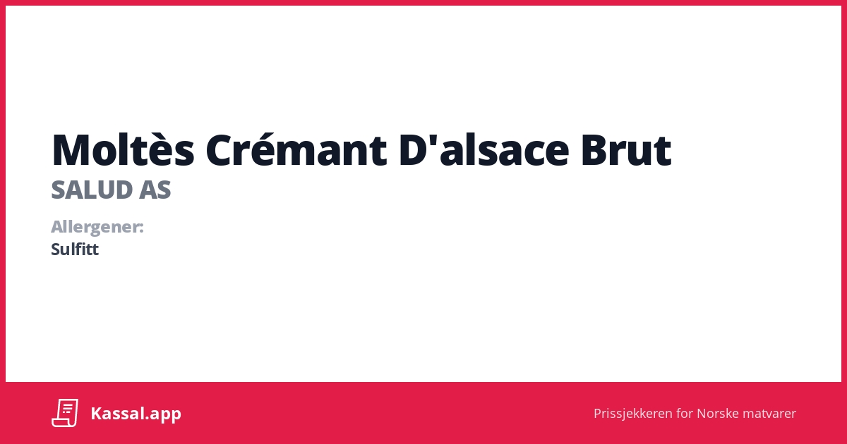 Moltès Crémant D'alsace Brut - Kassalapp®