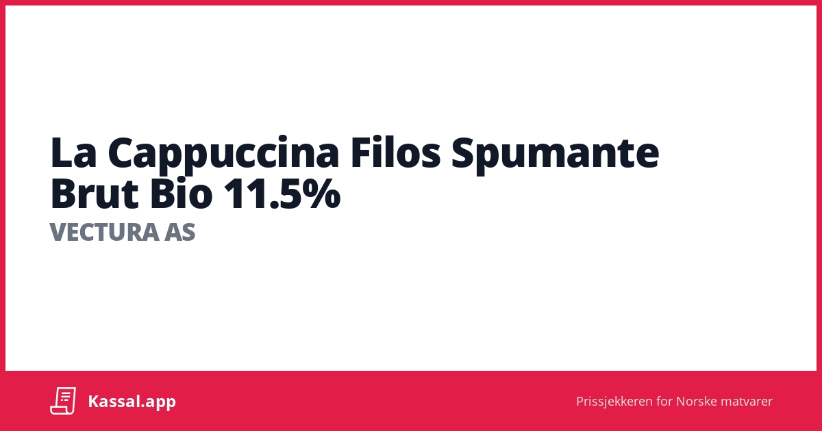 La Cappuccina Filos Spumante Brut Bio 11.5% - Kassalapp®