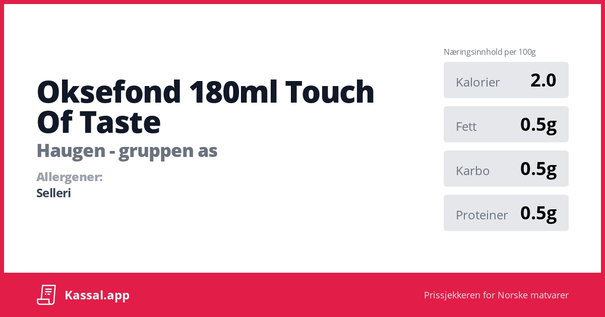 Oksefond 180ml Touch Of Taste - Kassalapp®