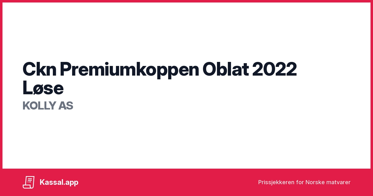 Ckn Premiumkoppen Oblat 2022 Løse - Kassalapp®