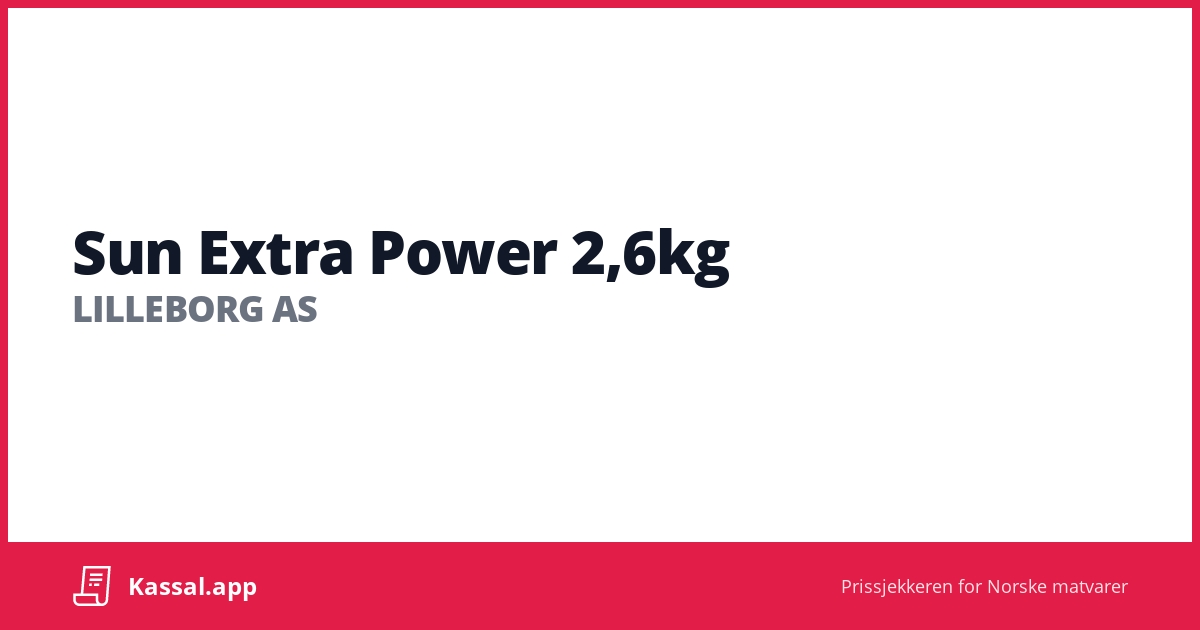 Sun Extra Power 2,6kg - Kassalapp®