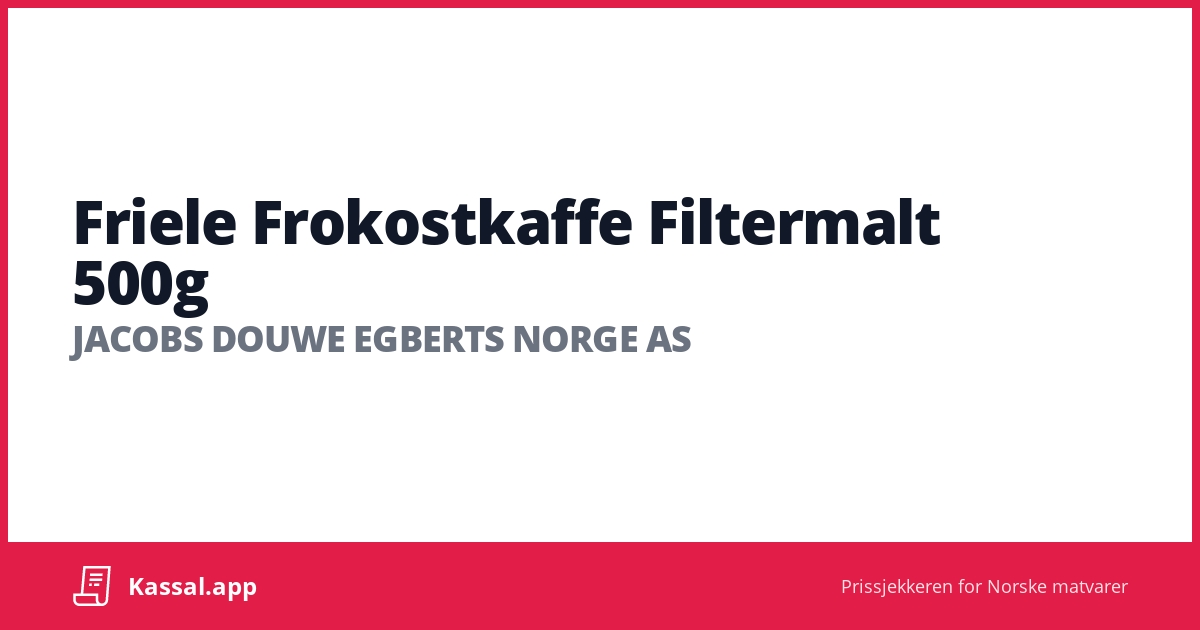 Friele Frokostkaffe Filtermalt 500g - Kassalapp®