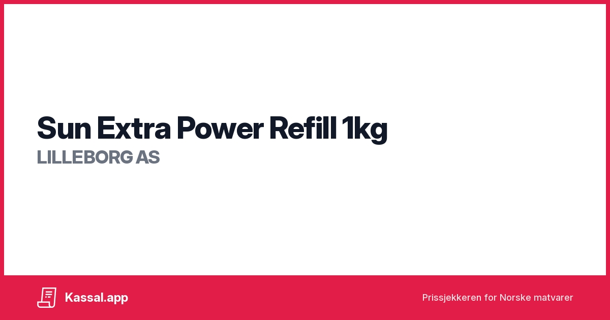 Sun Extra Power Refill 1kg - Kassalapp®