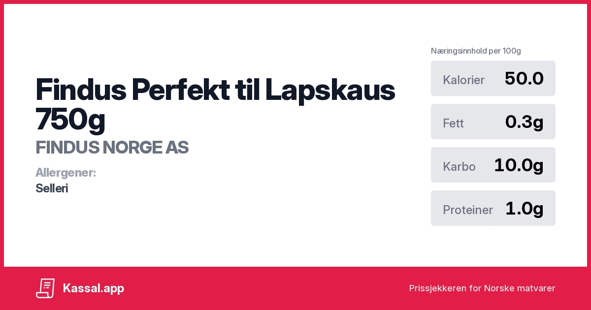 Findus Perfekt til Lapskaus 750g - Kassalapp®