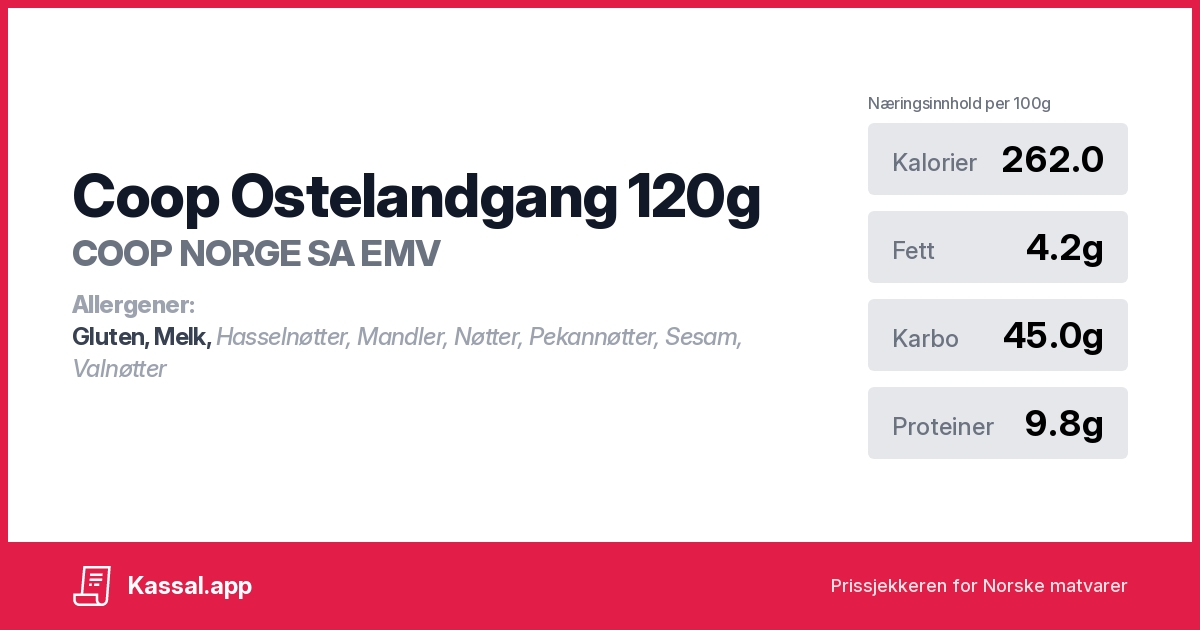 Coop Ostelandgang 120g - Kassalapp®