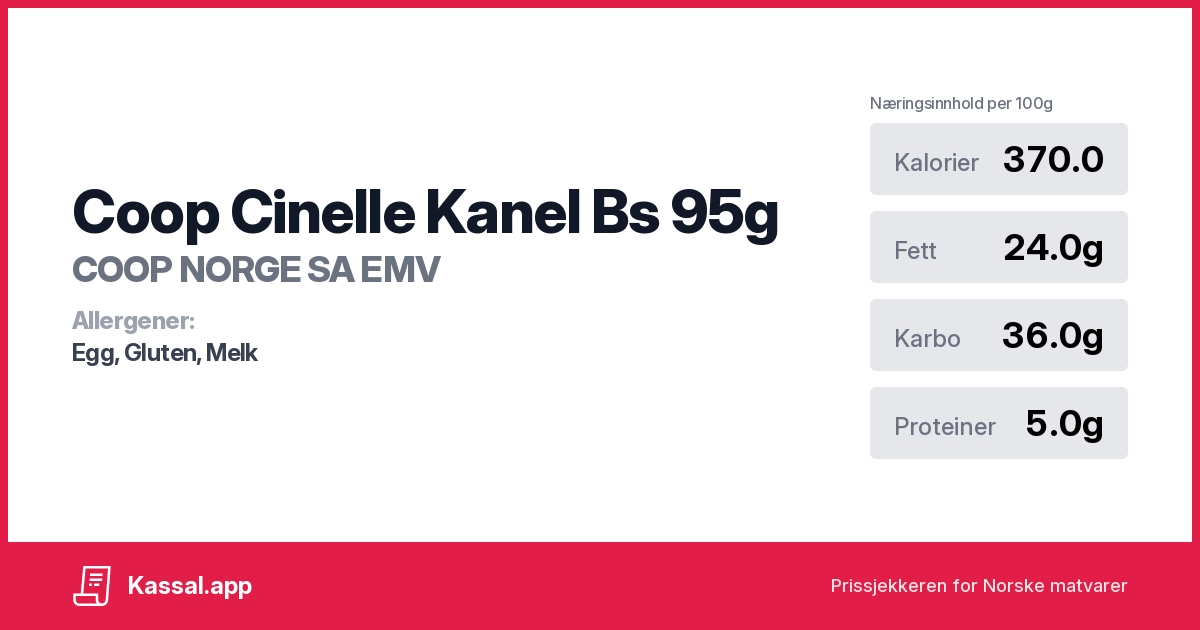 Coop Cinelle Kanel Bs 95g - Kassalapp®
