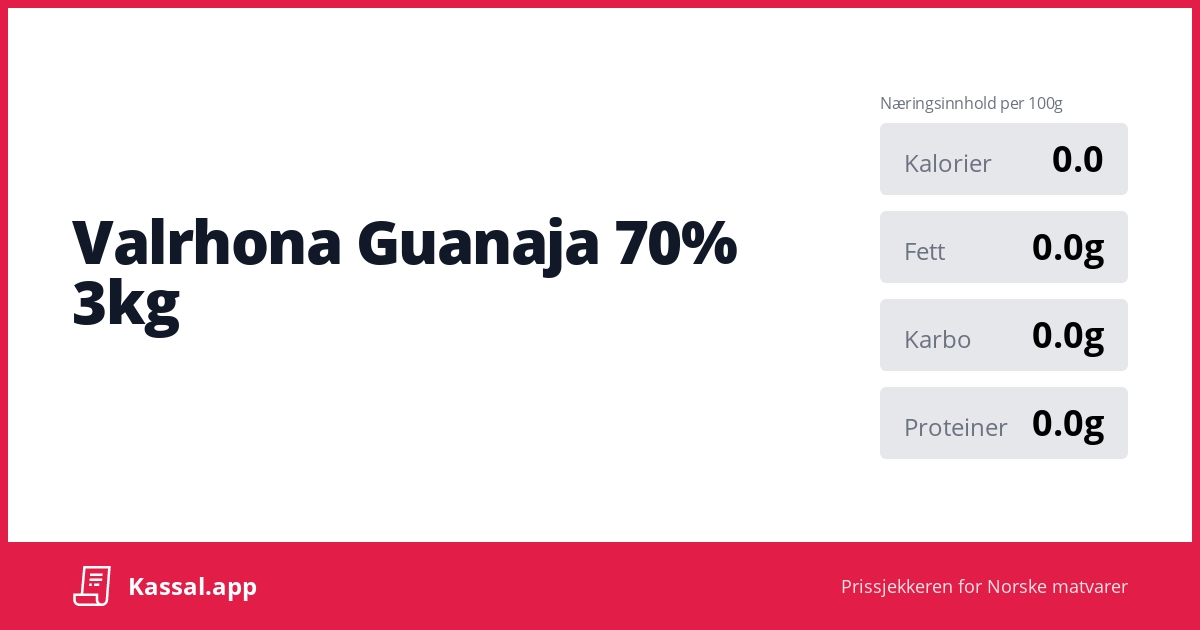 Valrhona Guanaja 70% 3kg - Kassalapp®