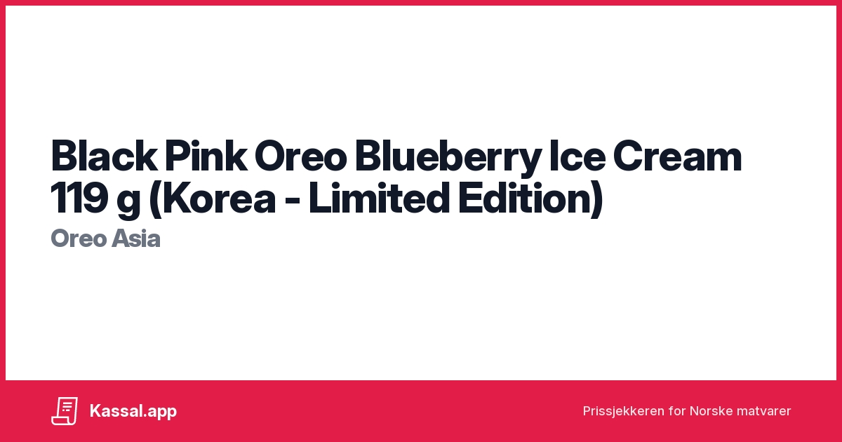 Black Pink Oreo Blueberry Ice Cream 119 g (Korea - Limited Edition ...