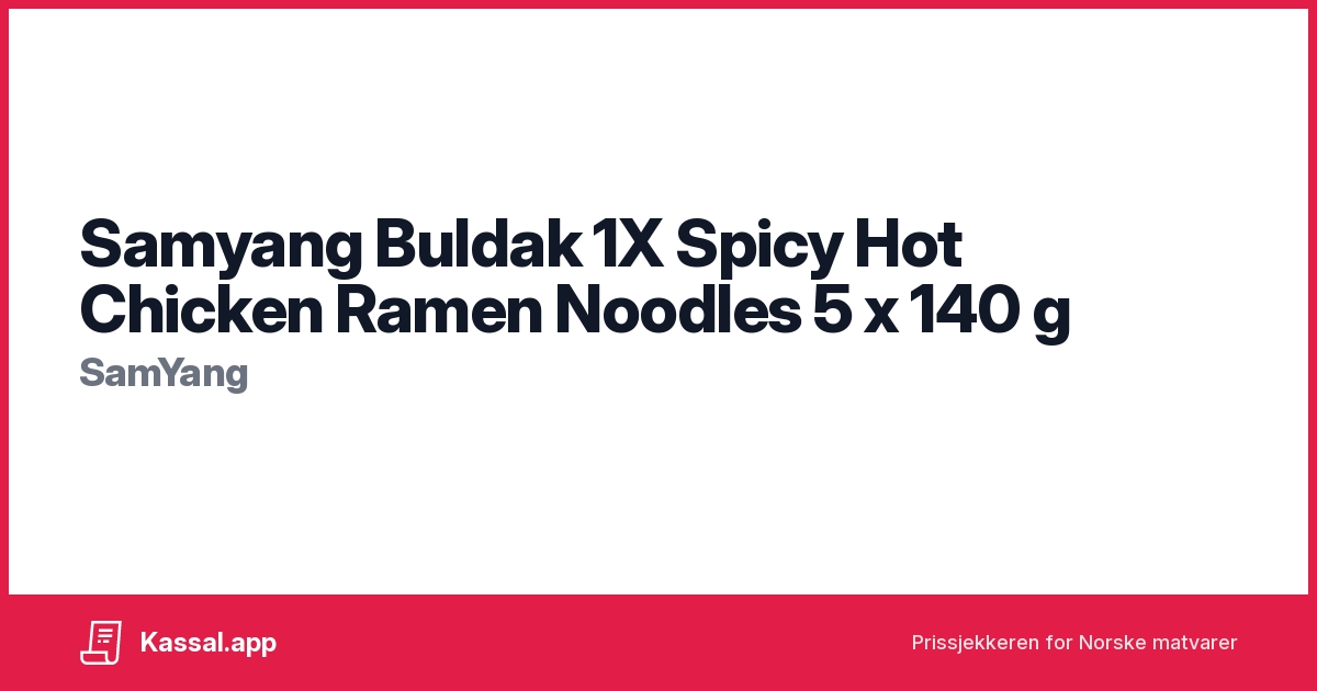 Samyang Buldak 1X Spicy Hot Chicken Ramen Noodles 5 x 140 g DATOVARE ...