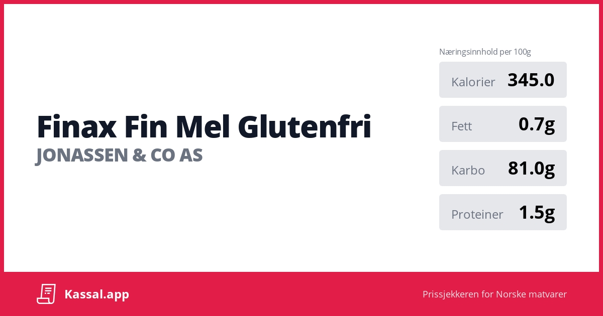 Finax Fin Mel Glutenfri - Kassalapp®