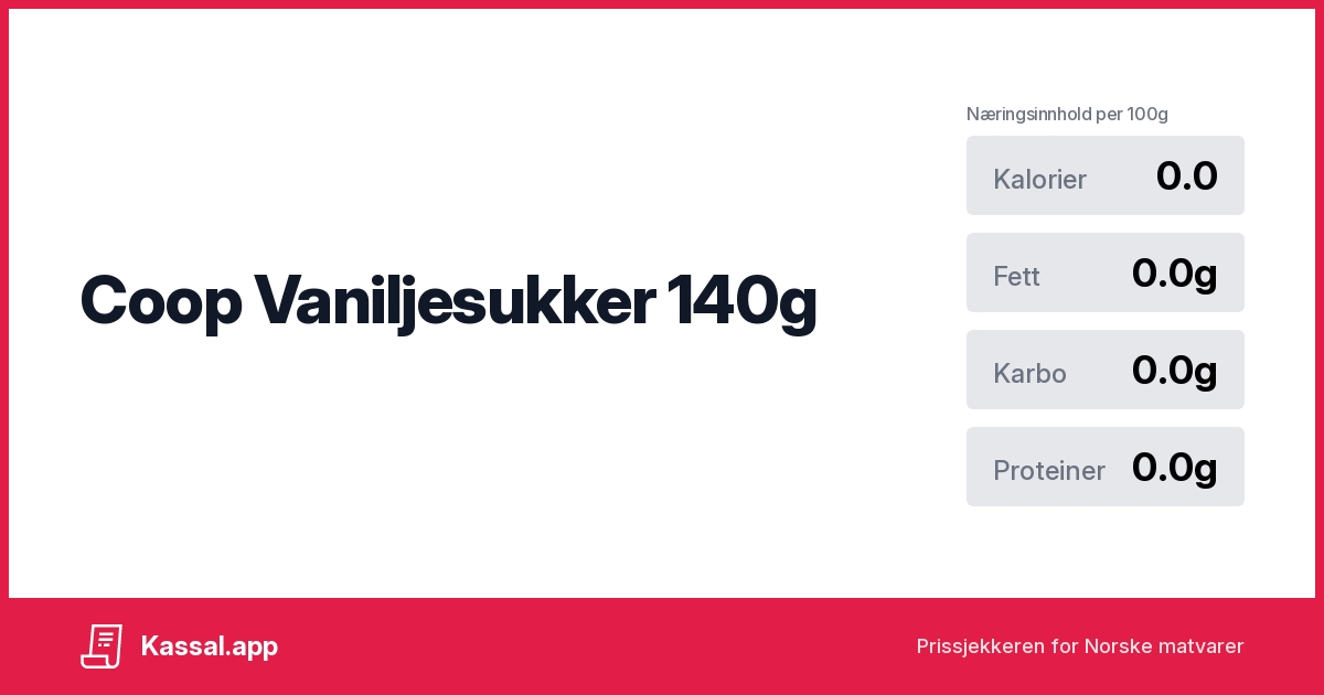 Coop Vaniljesukker 140g - Kassalapp®
