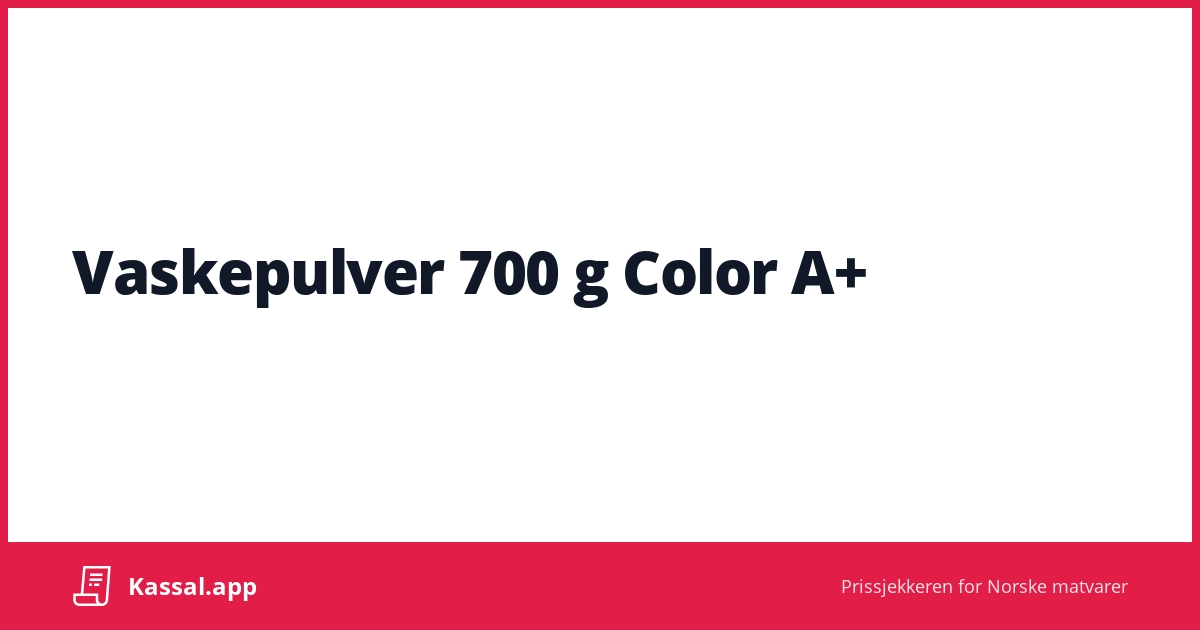 Vaskepulver 700 g Color A+ - Kassalapp®