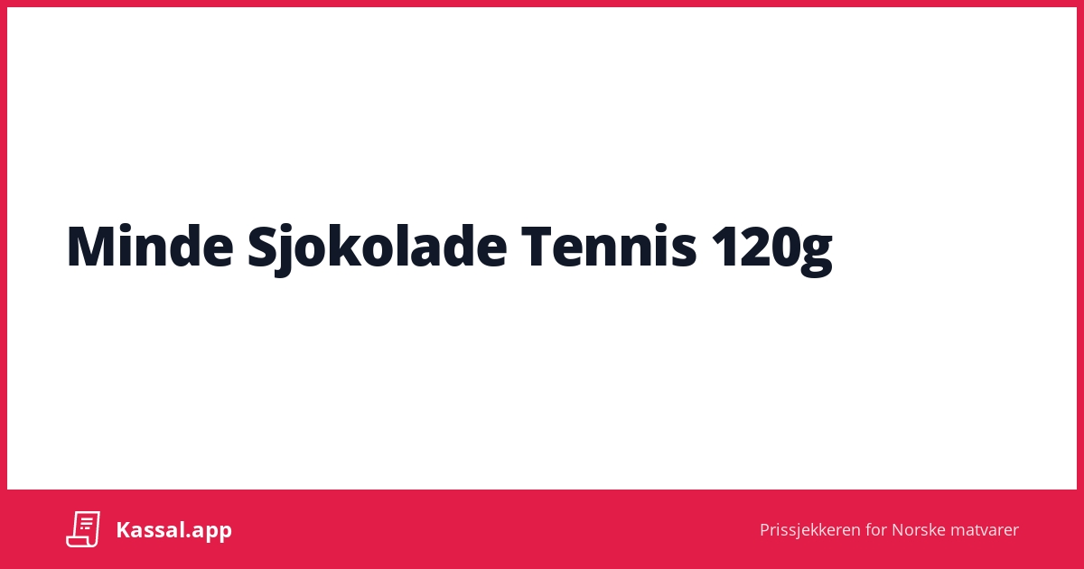 Minde Sjokolade Tennis 120g - Kassalapp®
