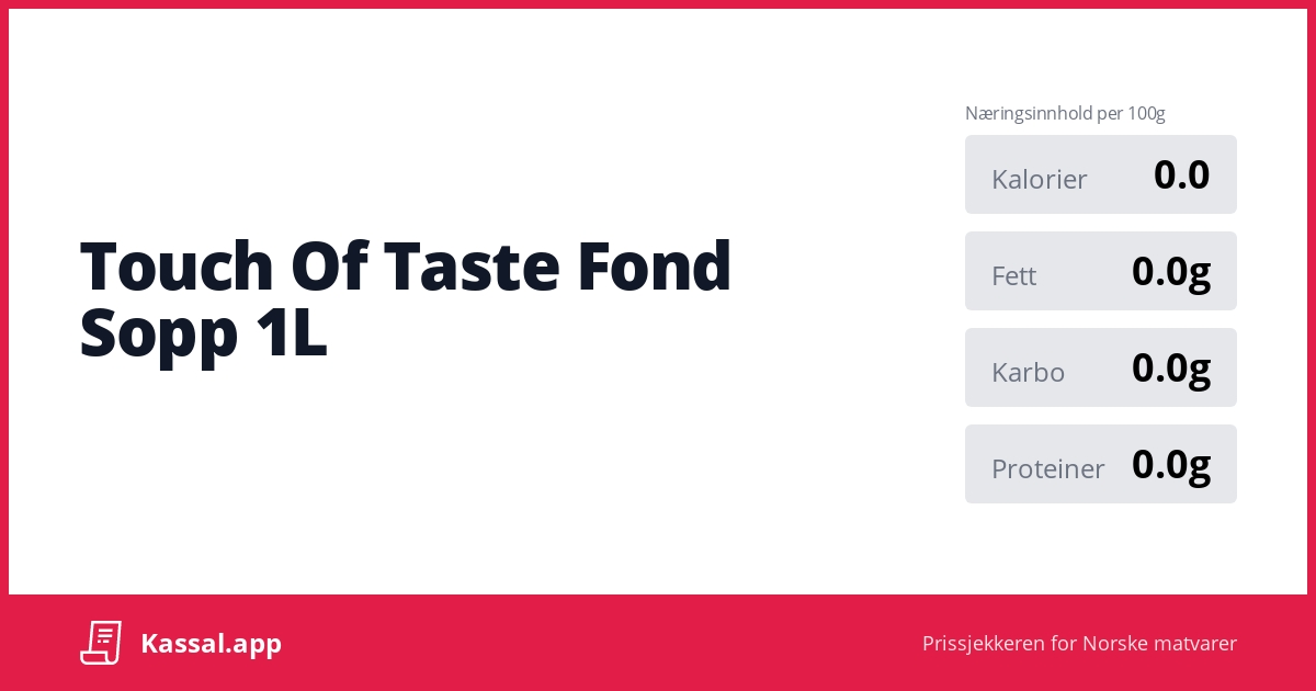 Touch Of Taste Fond Sopp 1L - Kassalapp®
