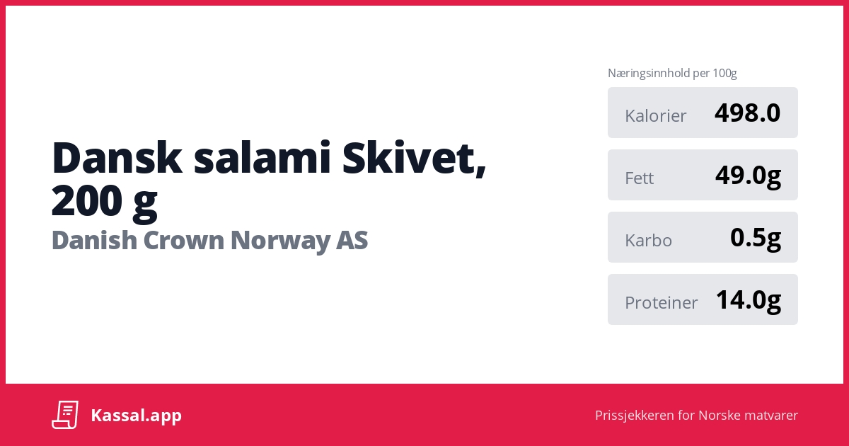 Dansk salami Skivet, 200 g - Kassalapp®
