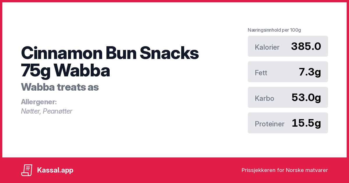 Cinnamon Bun Snacks 75g Wabba - Kassalapp®