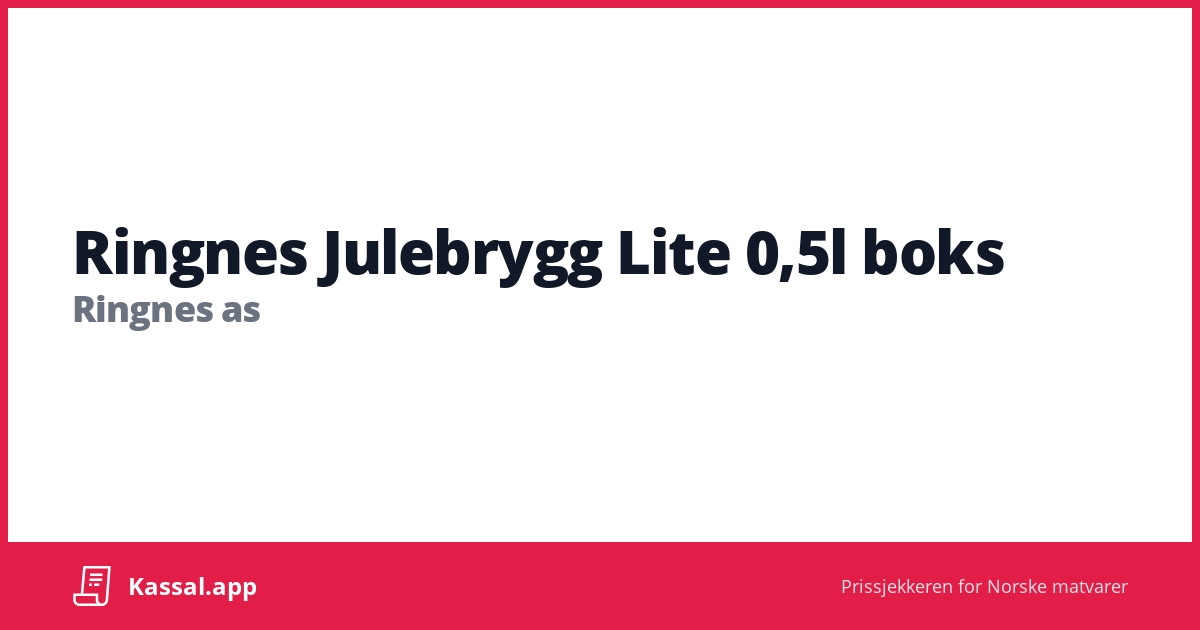 Ringnes Julebrygg Lite 0,5l boks - Kassalapp®