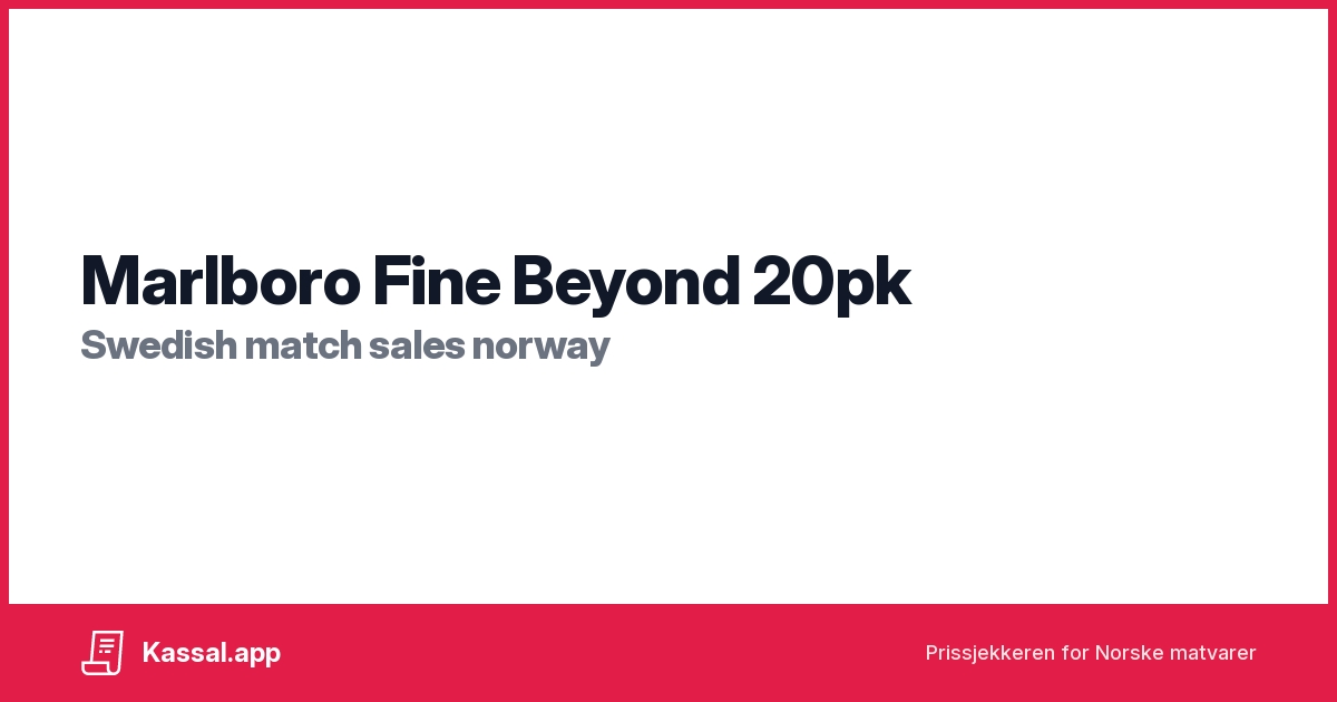Marlboro Fine Beyond 20pk - Kassalapp®